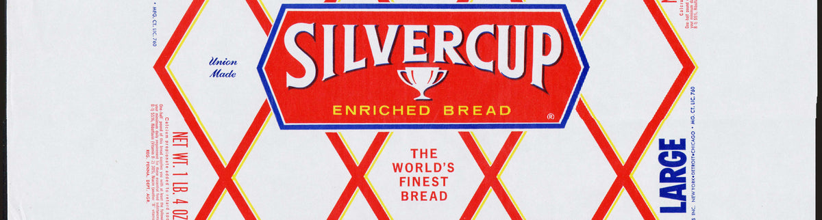 Vintage bread wrapper SILVERCUP ENRICHED BREAD trophy New York Detroit ...