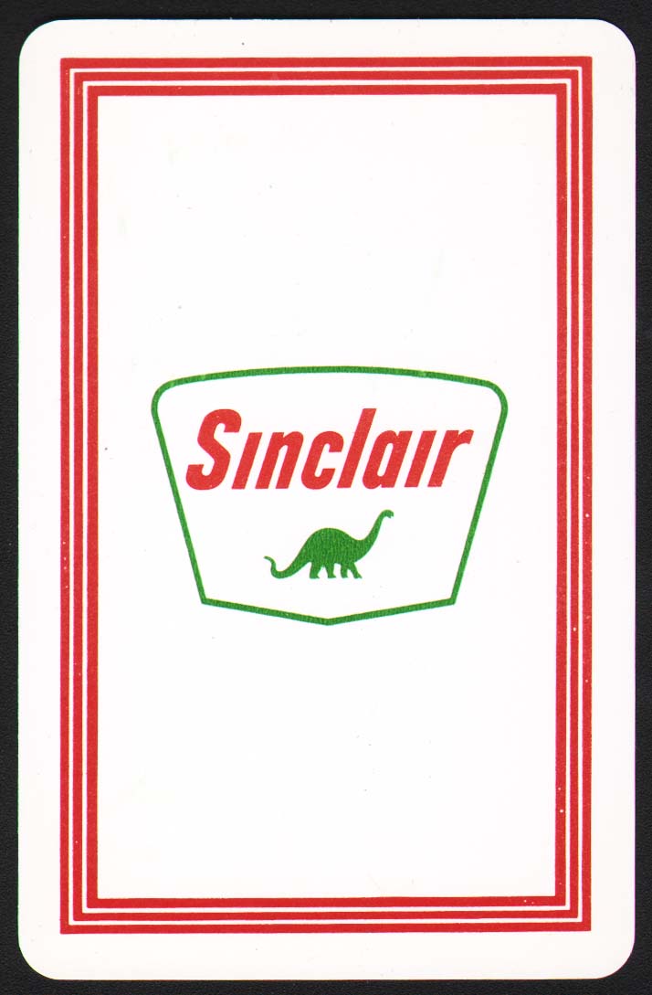 Vintage playing card SINCLAIR gas oil red border with the Dino logo Pl ...