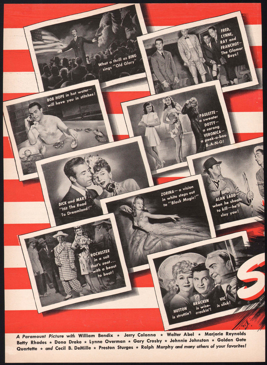Vintage magazine ad STAR SPANGLED RHYTHM movie 1943 Crosby Hope MacMur ...