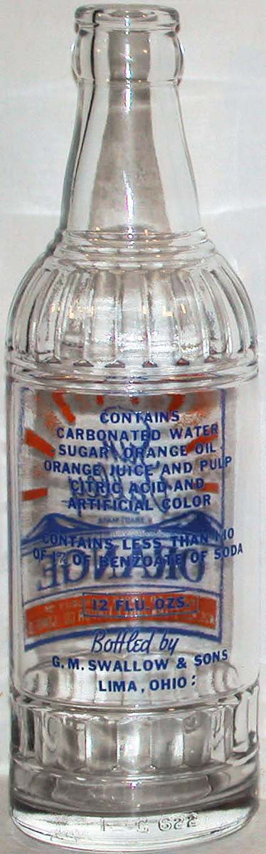 Vintage ACL soda pop bottle SUN VALLEY ORANGE Swallow Lima Ohio 1939 n ...