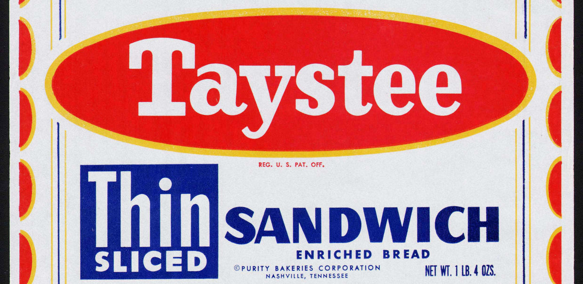 Vintage bread wrapper TAYSTEE THIN SANDWICH Purity Bakeries Nashville ...