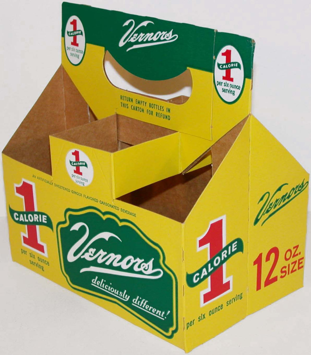 Vintage soda pop bottle carton VERNORS 1 Calorie Deliciously Different ...